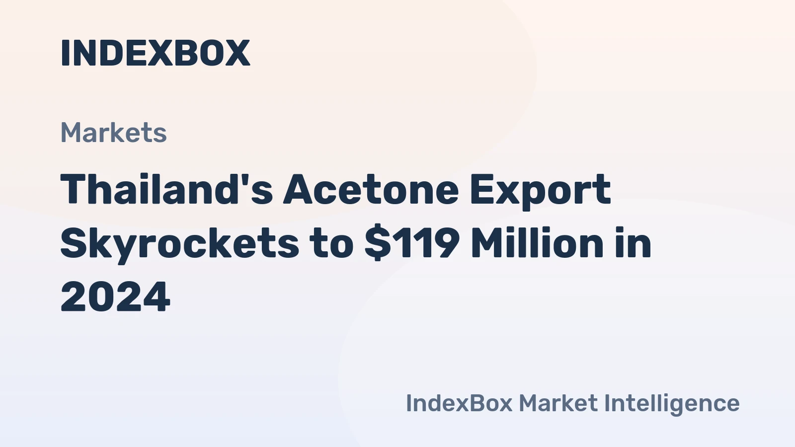 Thailand's Acetone Export Skyrockets to $119 Million in 2024