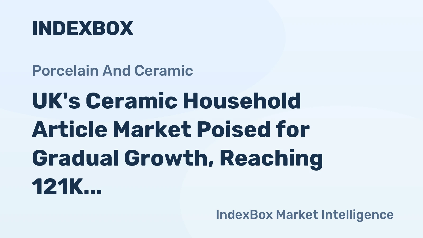 UK's Ceramic Household Article Market Poised for Gradual Growth, Reaching 121K tons and $496M by 2035