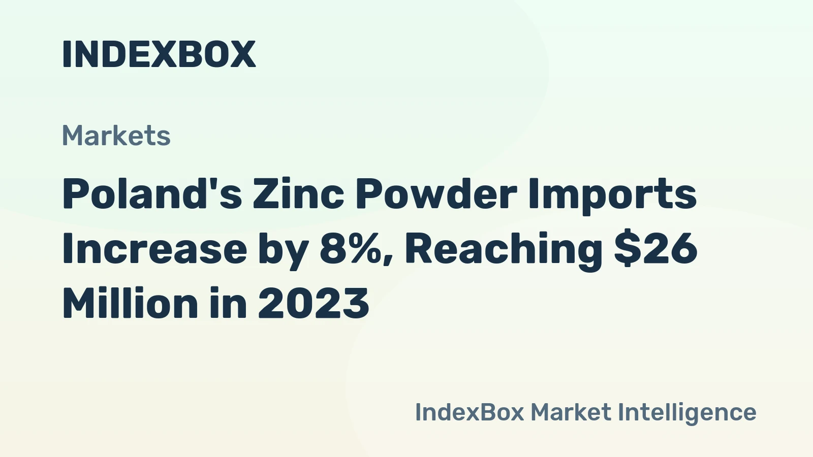 Poland's Zinc Powder Imports Increase by 8%, Reaching $26 Million in 2023