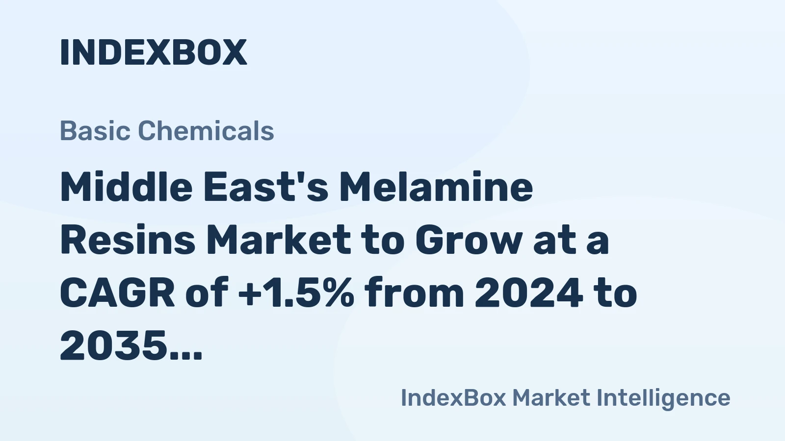 Middle East's Melamine Resins Market to Grow at a CAGR of +1.5% from 2024 to 2035, Reaching $814M by 2035