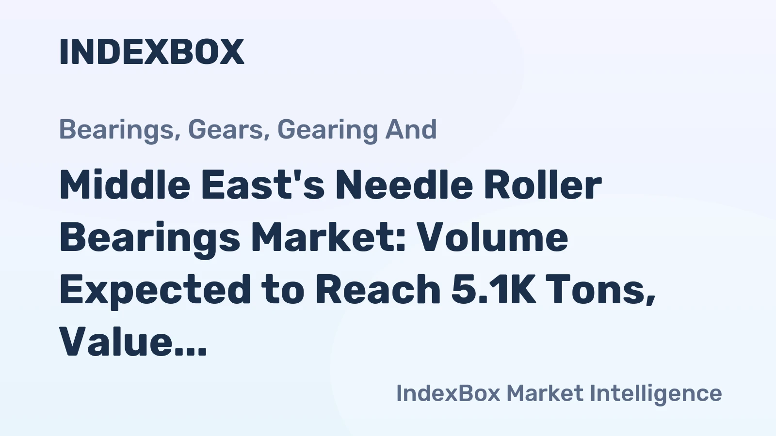 Middle East's Needle Roller Bearings Market: Volume Expected to Reach 5.1K Tons, Value to Hit $164M by 2035