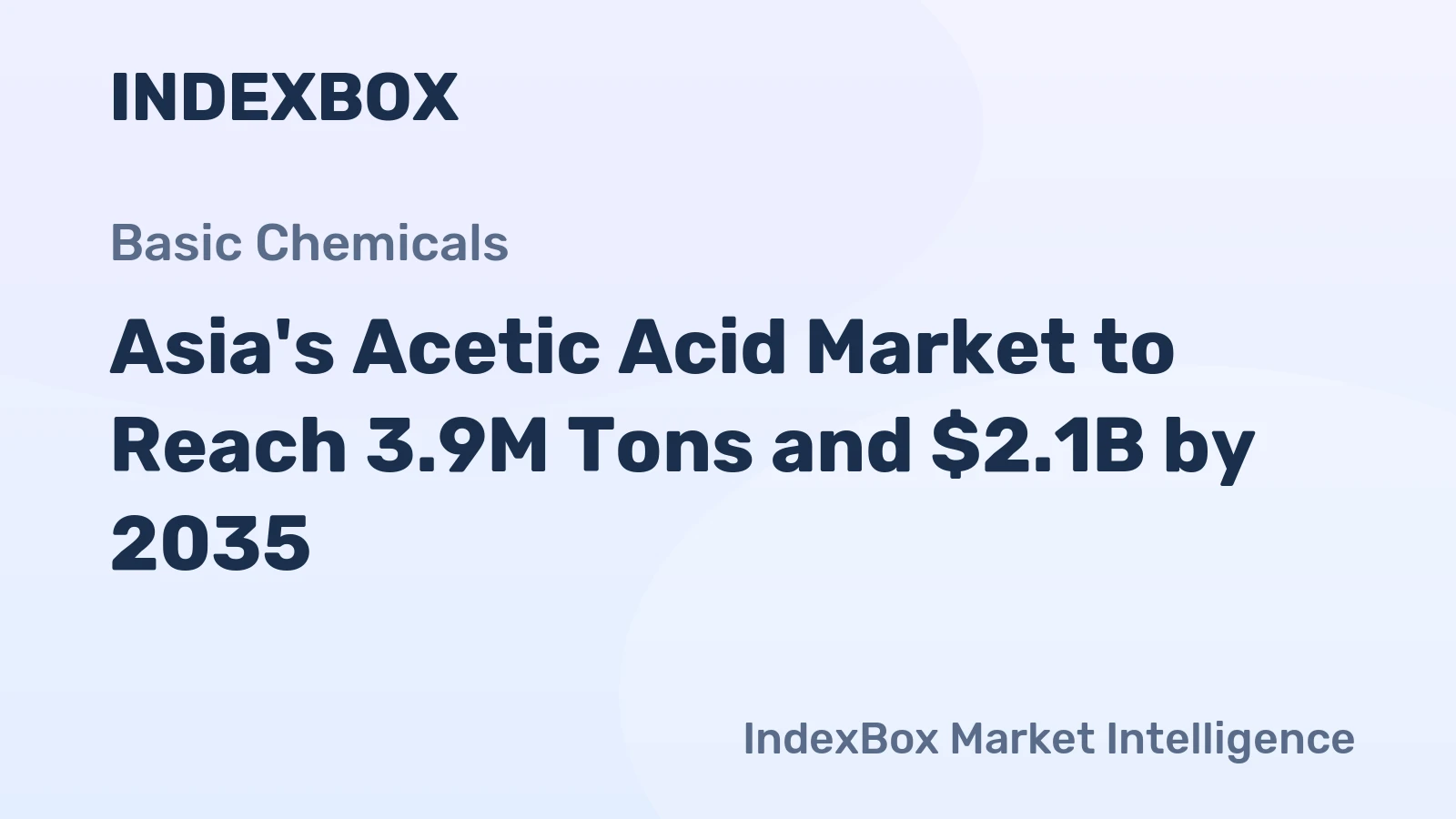 Asia's Acetic Acid Market to Reach 3.9M Tons and $2.1B by 2035