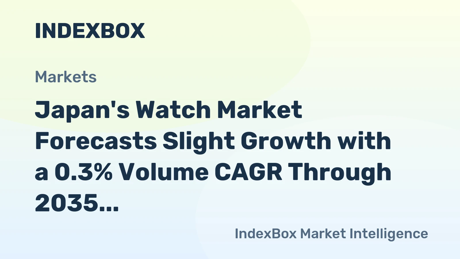 Japan's Watch Market Forecasts Slight Growth with a 0.3% Volume CAGR Through 2035