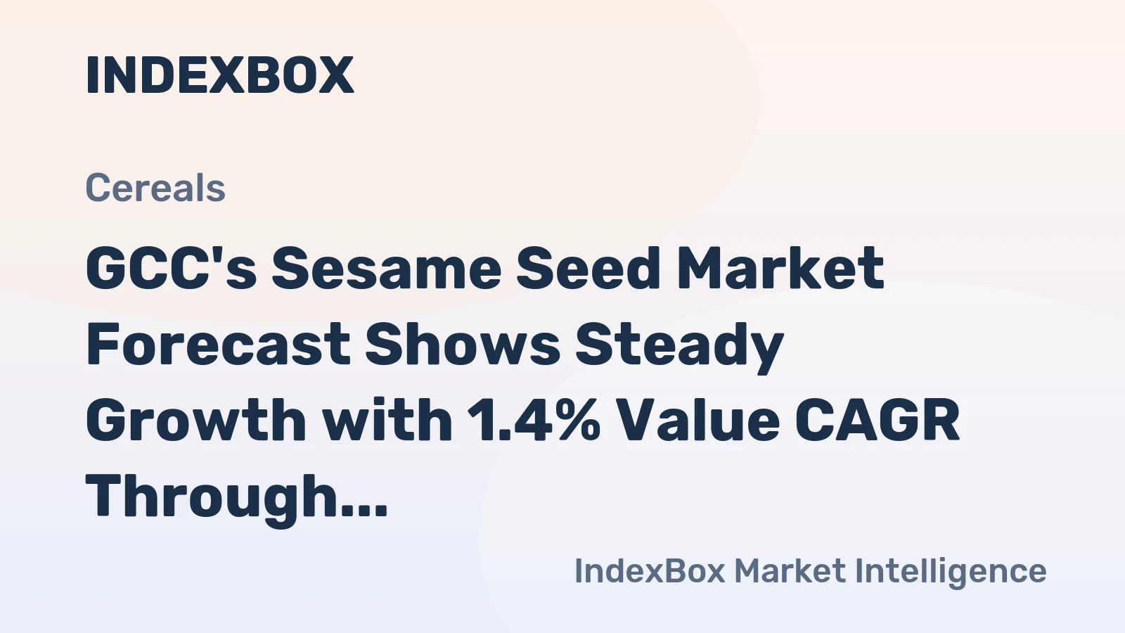 GCC's Sesame Seed Market Forecast Shows Steady Growth with 1.4% Value CAGR Through 2035