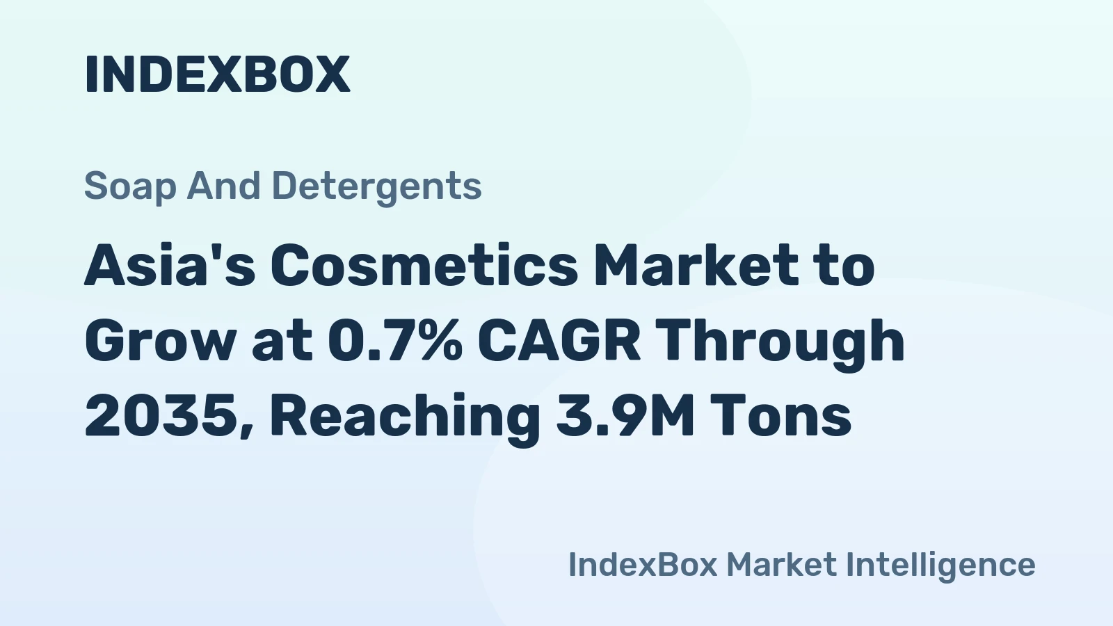 Asia's Cosmetics Market to Grow at 0.7% CAGR Through 2035, Reaching 3.9M Tons