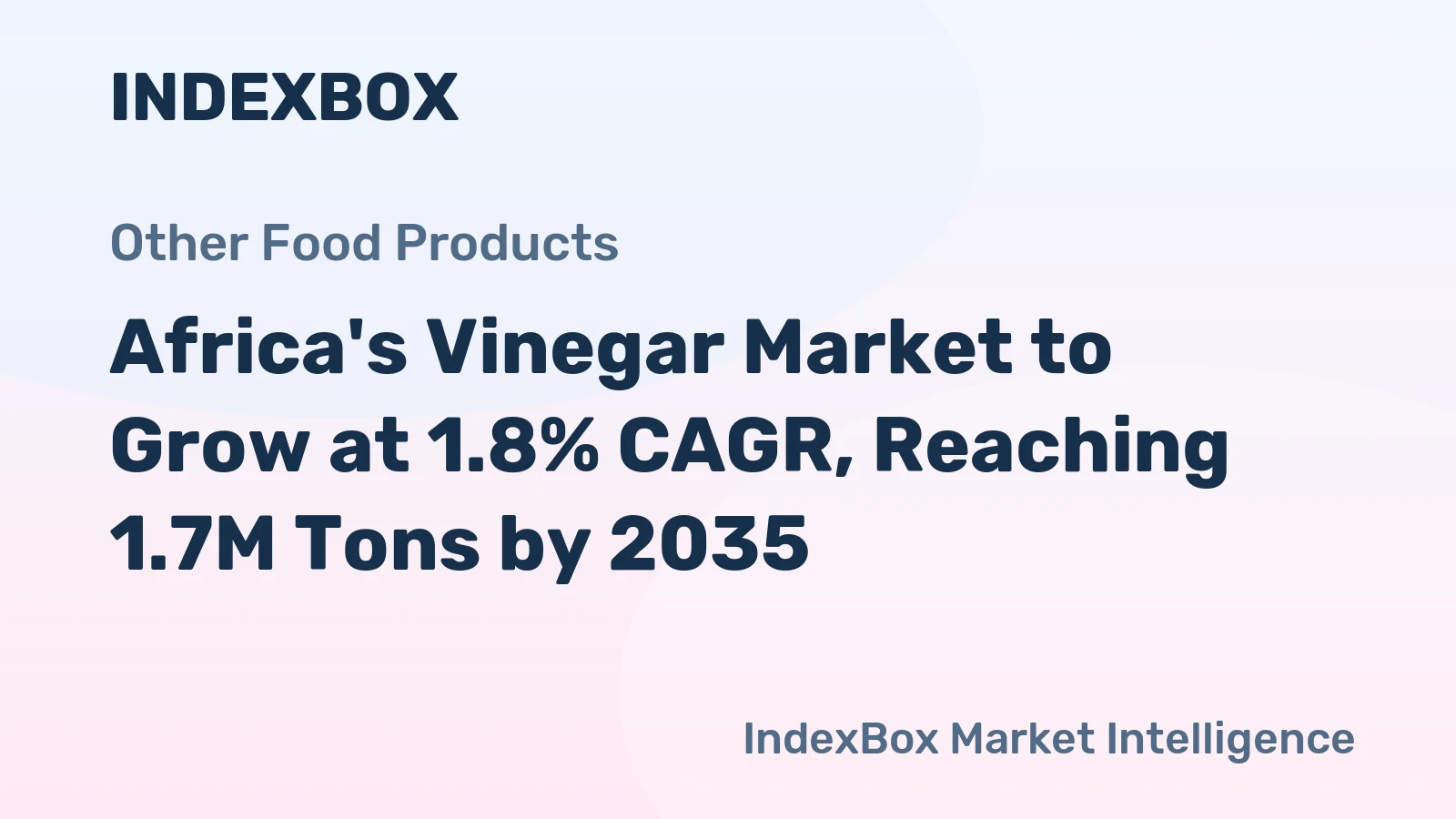 Africa's Vinegar Market to Grow at 1.8% CAGR, Reaching 1.7M Tons by 2035