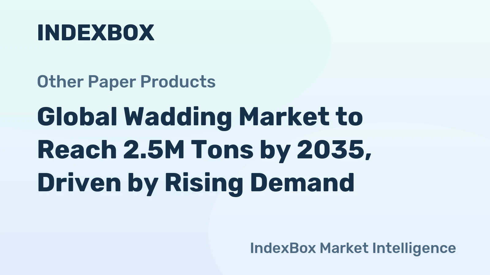 Global Wadding Market to Reach 2.5M Tons by 2035, Driven by Rising Demand