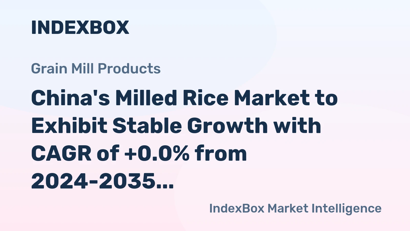 China's Milled Rice Market to Exhibit Stable Growth with CAGR of +0.0% from 2024-2035