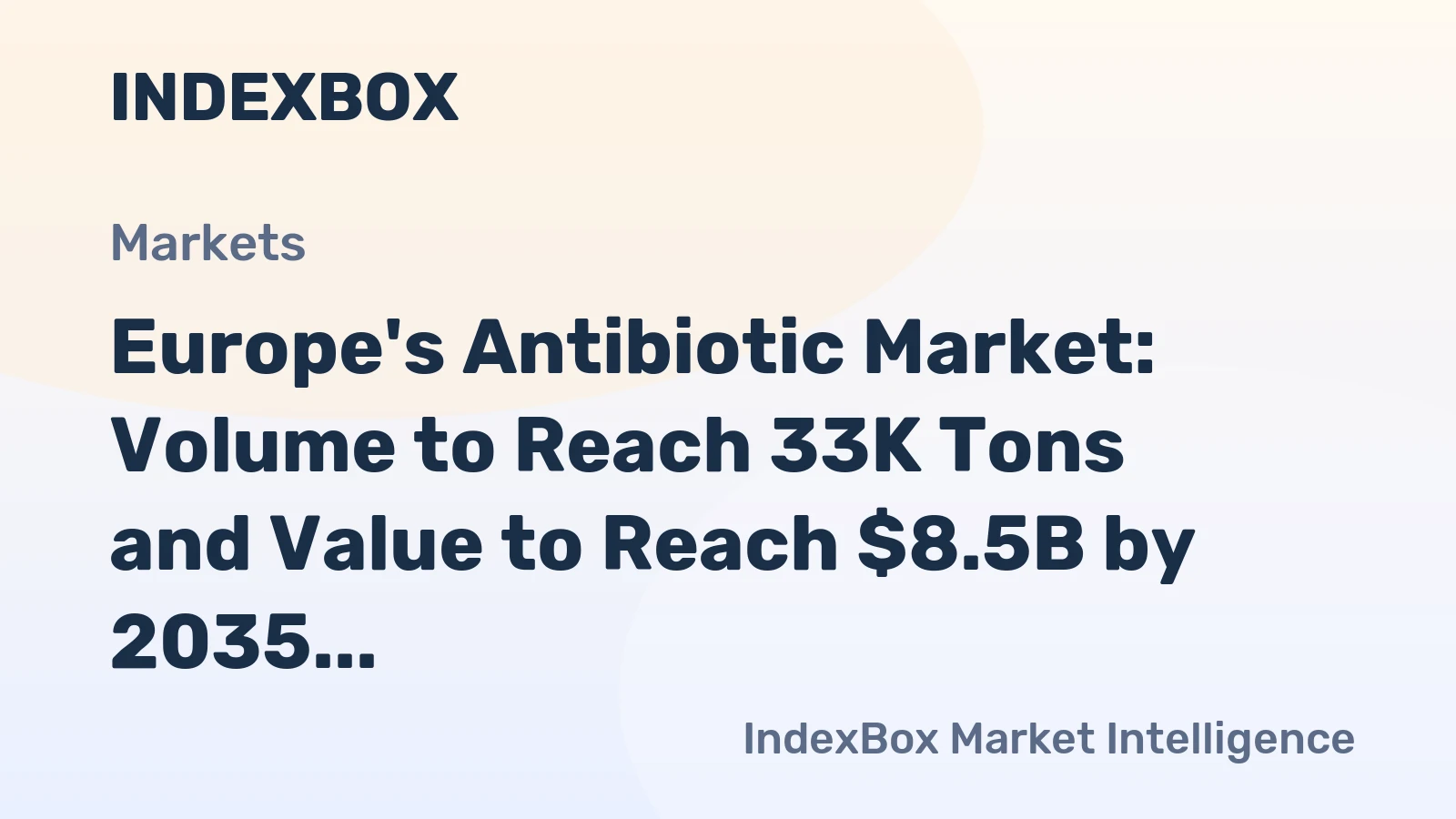 Europe's Antibiotic Market: Volume to Reach 33K Tons and Value to Reach $8.5B by 2035