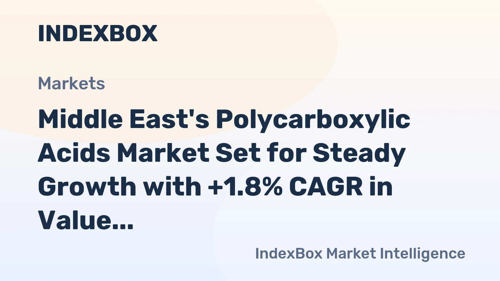 Middle East's Polycarboxylic Acids Market Set for Steady Growth with +1.8% CAGR in Value