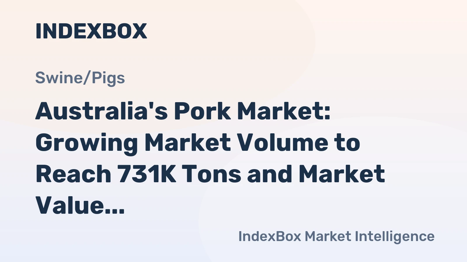 Australia's Pork Market: Growing Market Volume to Reach 731K Tons and Market Value to Hit $2.7B by 2035