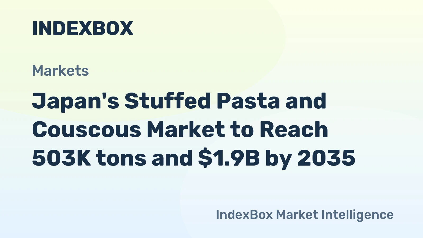 Japan's Stuffed Pasta and Couscous Market to Reach 503K tons and $1.9B by 2035
