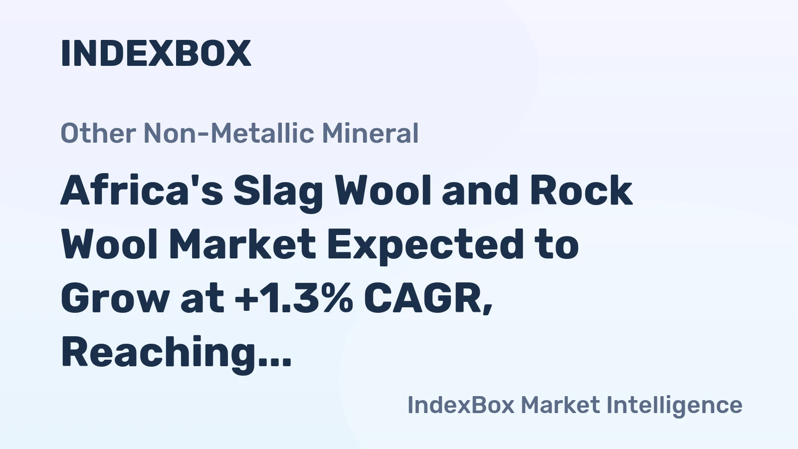 Africa's Slag Wool and Rock Wool Market Expected to Grow at +1.3% CAGR, Reaching $2.1B by 2035