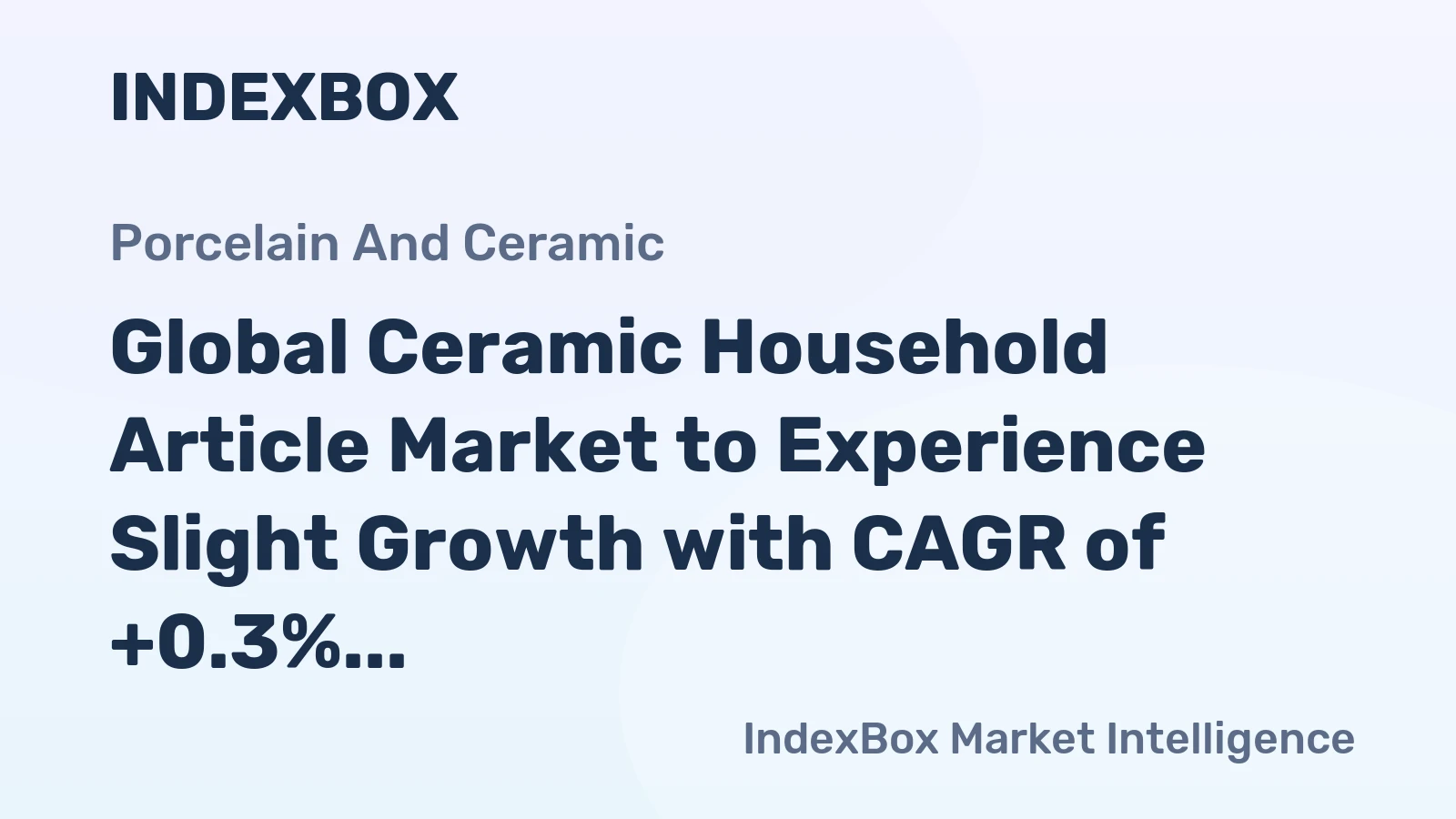 Global Ceramic Household Article Market to Experience Slight Growth with CAGR of +0.3% from 2024 to 2035