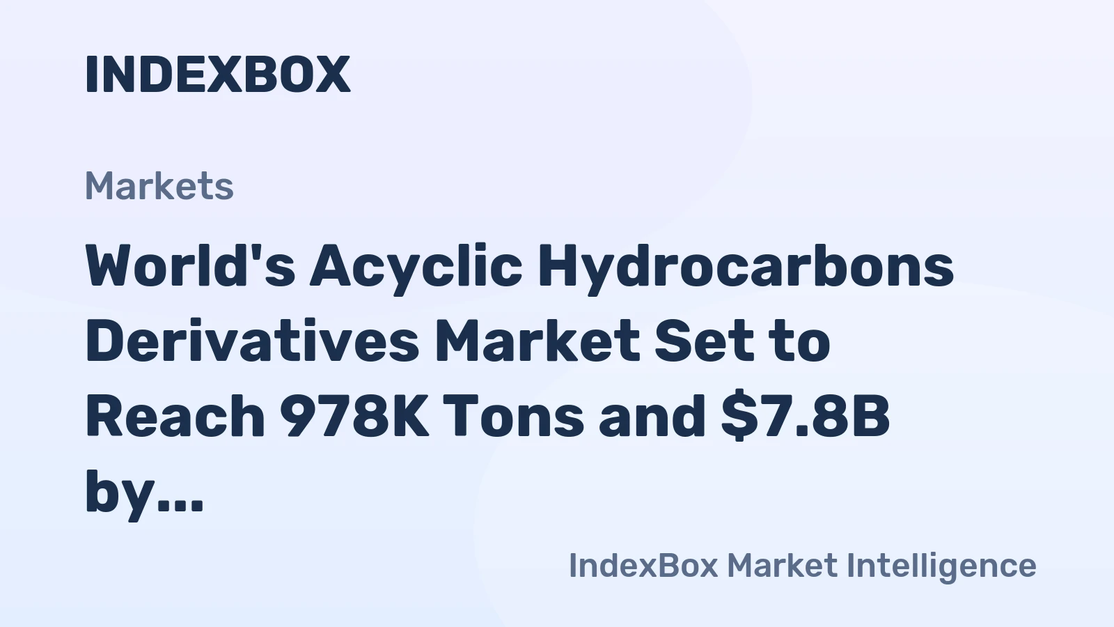 World's Acyclic Hydrocarbons Derivatives Market Set to Reach 978K Tons and $7.8B by 2035