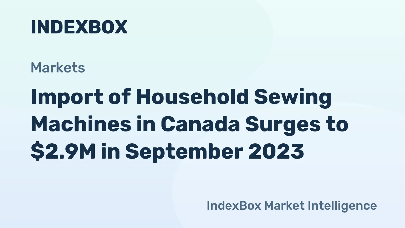 Import of Household Sewing Machines in Canada Surges to $2.9M in September 2023