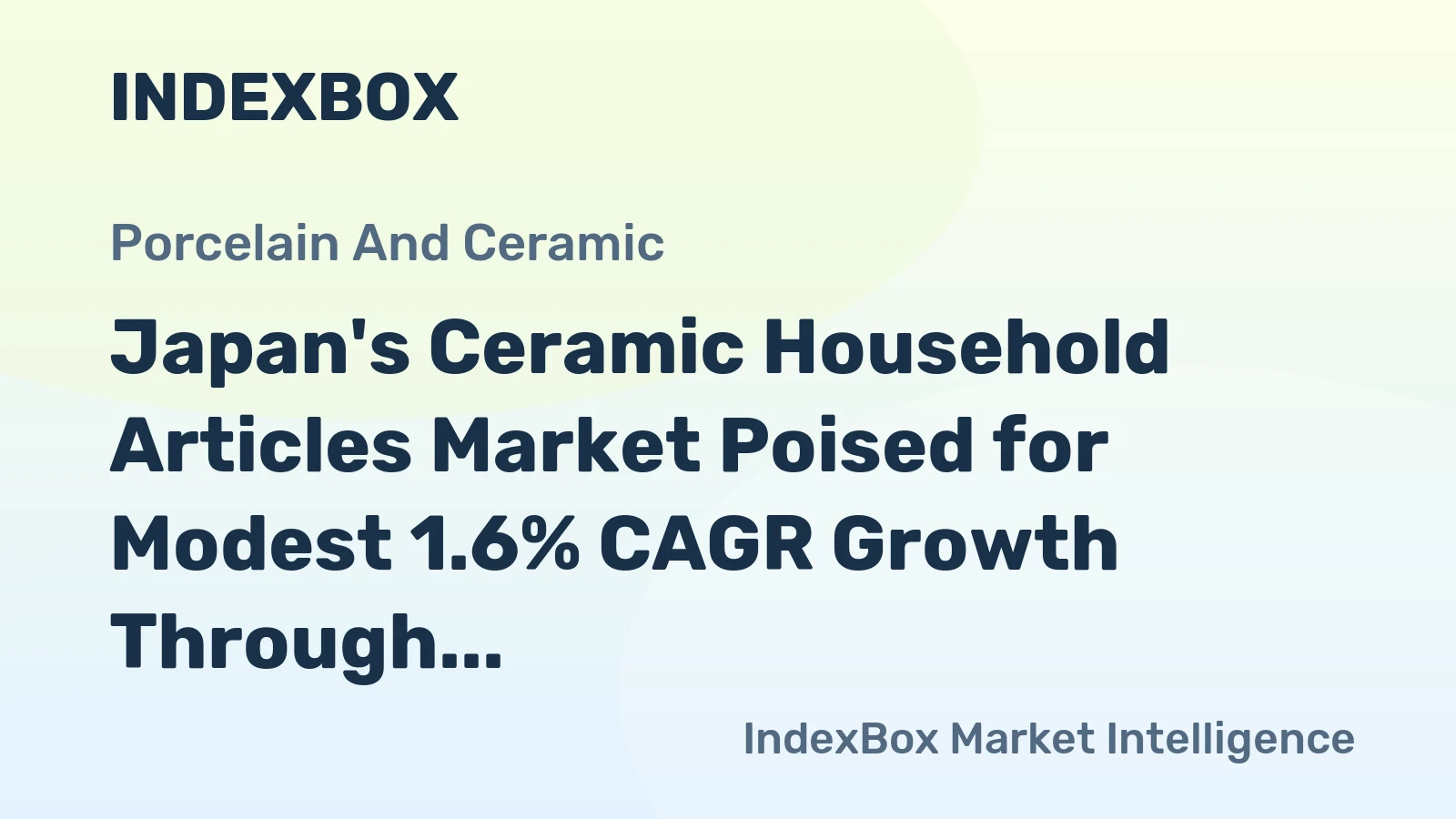 Japan's Ceramic Household Articles Market Poised for Modest 1.6% CAGR Growth Through 2035