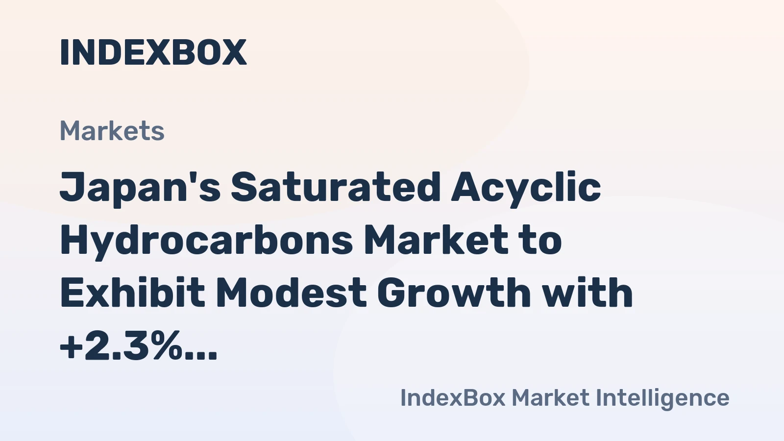 Japan's Saturated Acyclic Hydrocarbons Market to Exhibit Modest Growth with +2.3% CAGR