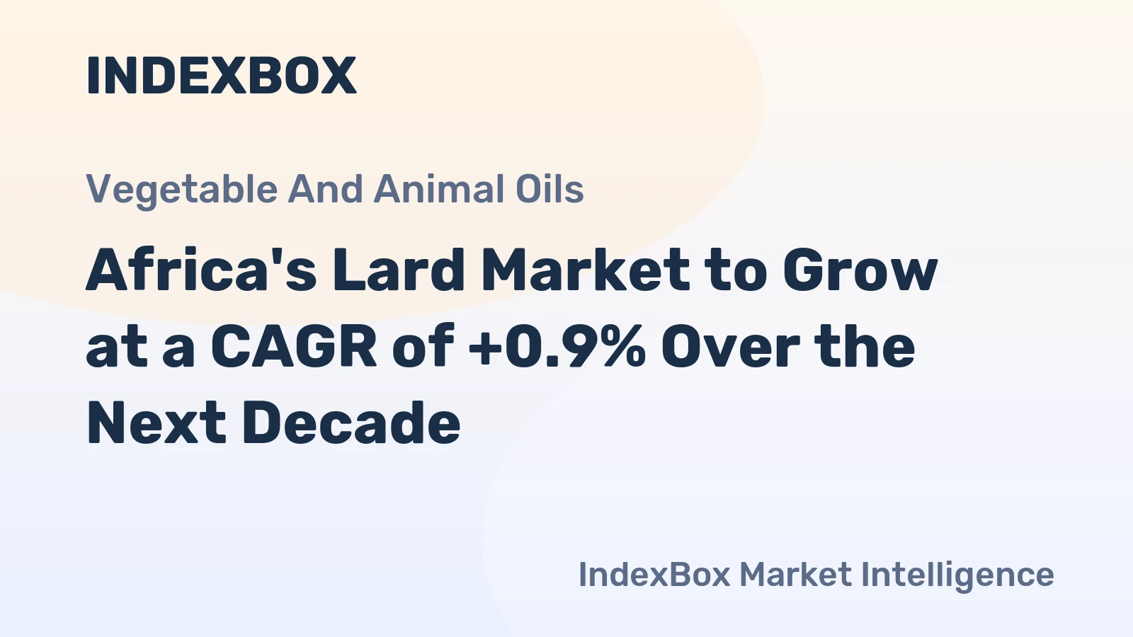 Africa's Lard Market to Grow at a CAGR of +0.9% Over the Next Decade