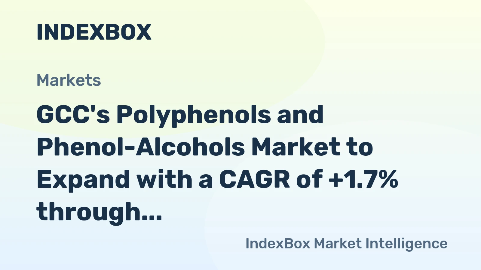 GCC's Polyphenols and Phenol-Alcohols Market to Expand with a CAGR of +1.7% through 2035