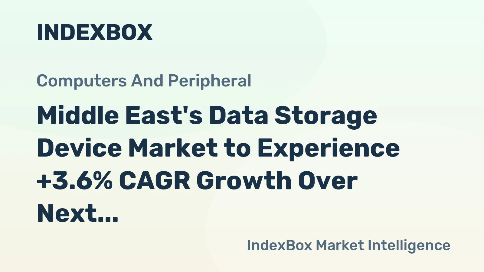 Middle East's Data Storage Device Market to Experience +3.6% CAGR Growth Over Next Decade