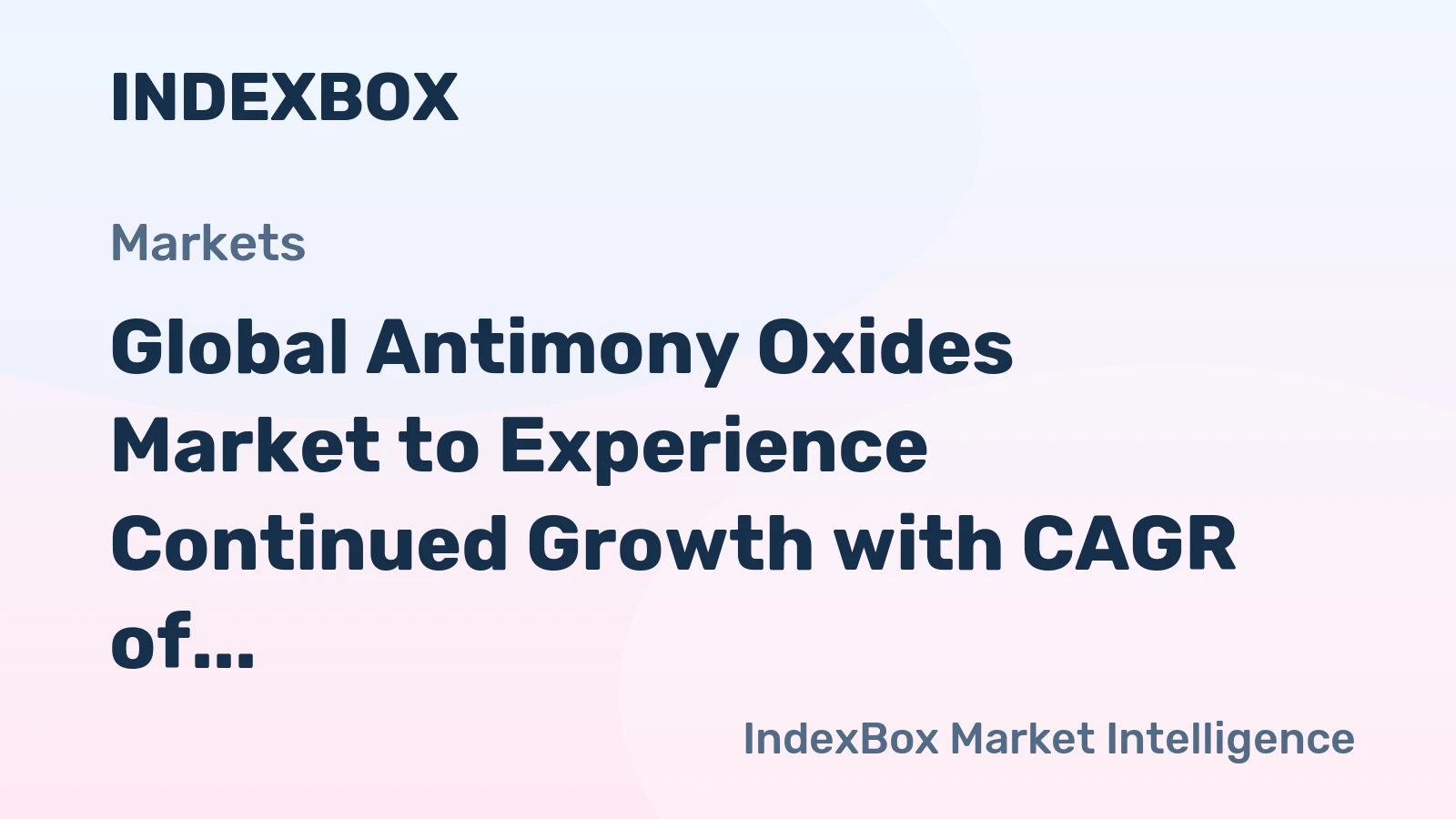 Global Antimony Oxides Market to Experience Continued Growth with CAGR of +1.4% through 2035