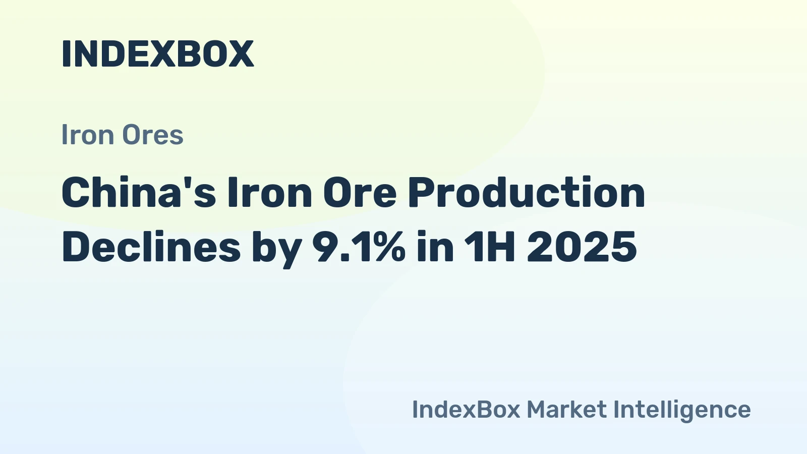 China's Iron Ore Production Declines by 9.1% in 1H 2025