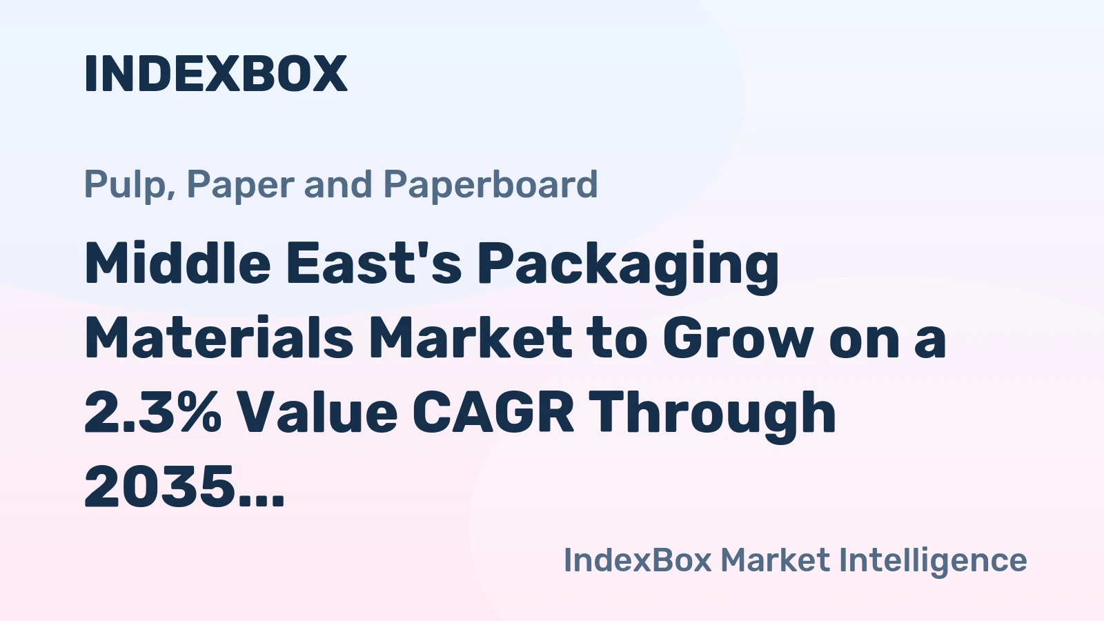 Middle East's Packaging Materials Market to Grow on a 2.3% Value CAGR Through 2035