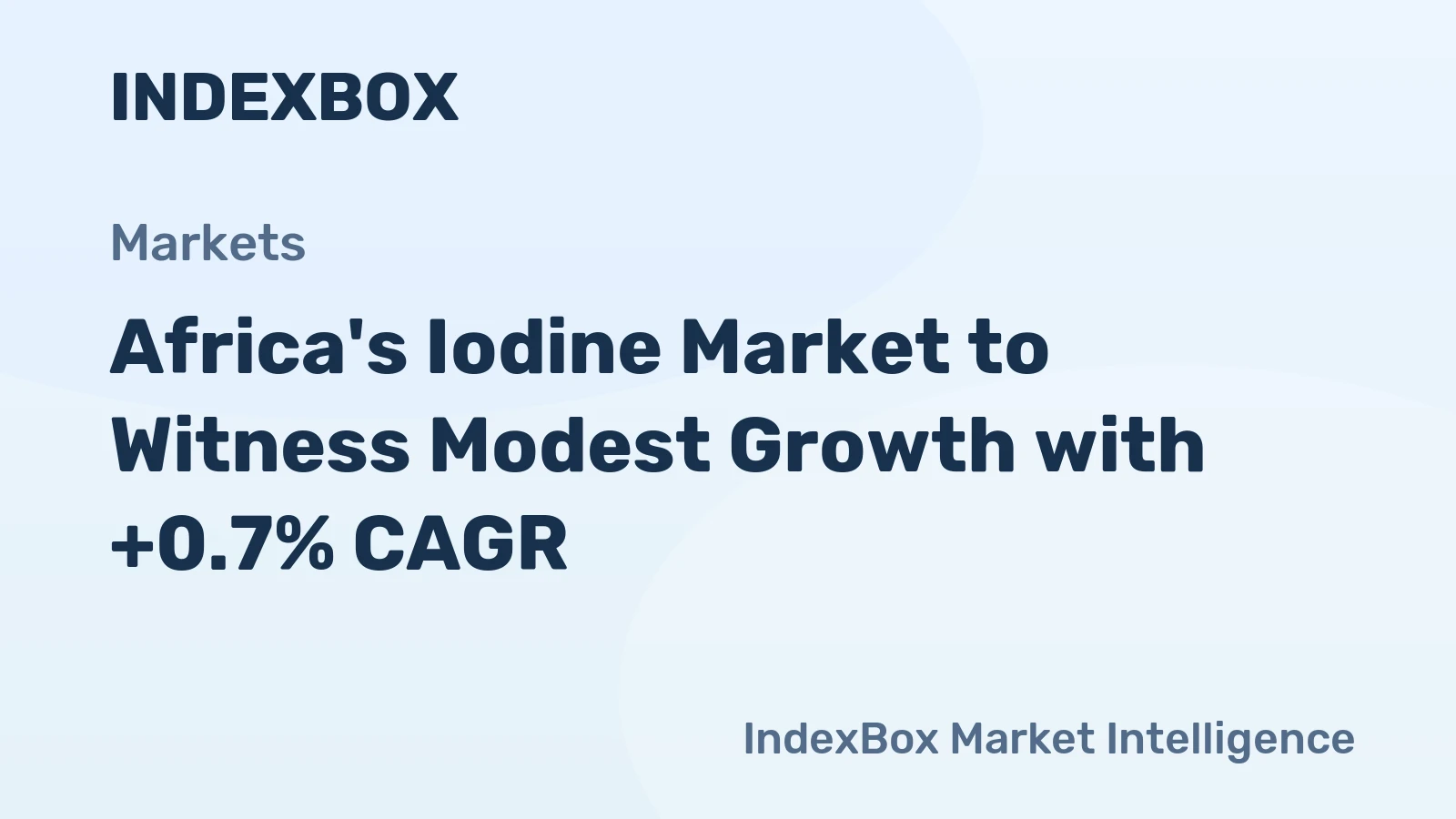 Africa's Iodine Market to Witness Modest Growth with +0.7% CAGR