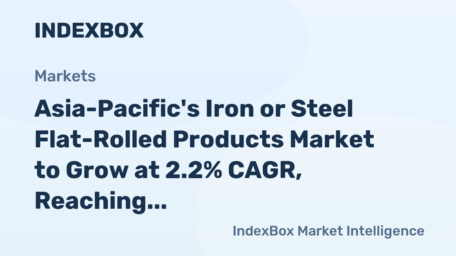 Asia-Pacific's Iron or Steel Flat-Rolled Products Market to Grow at 2.2% CAGR, Reaching 108M Tons by 2035