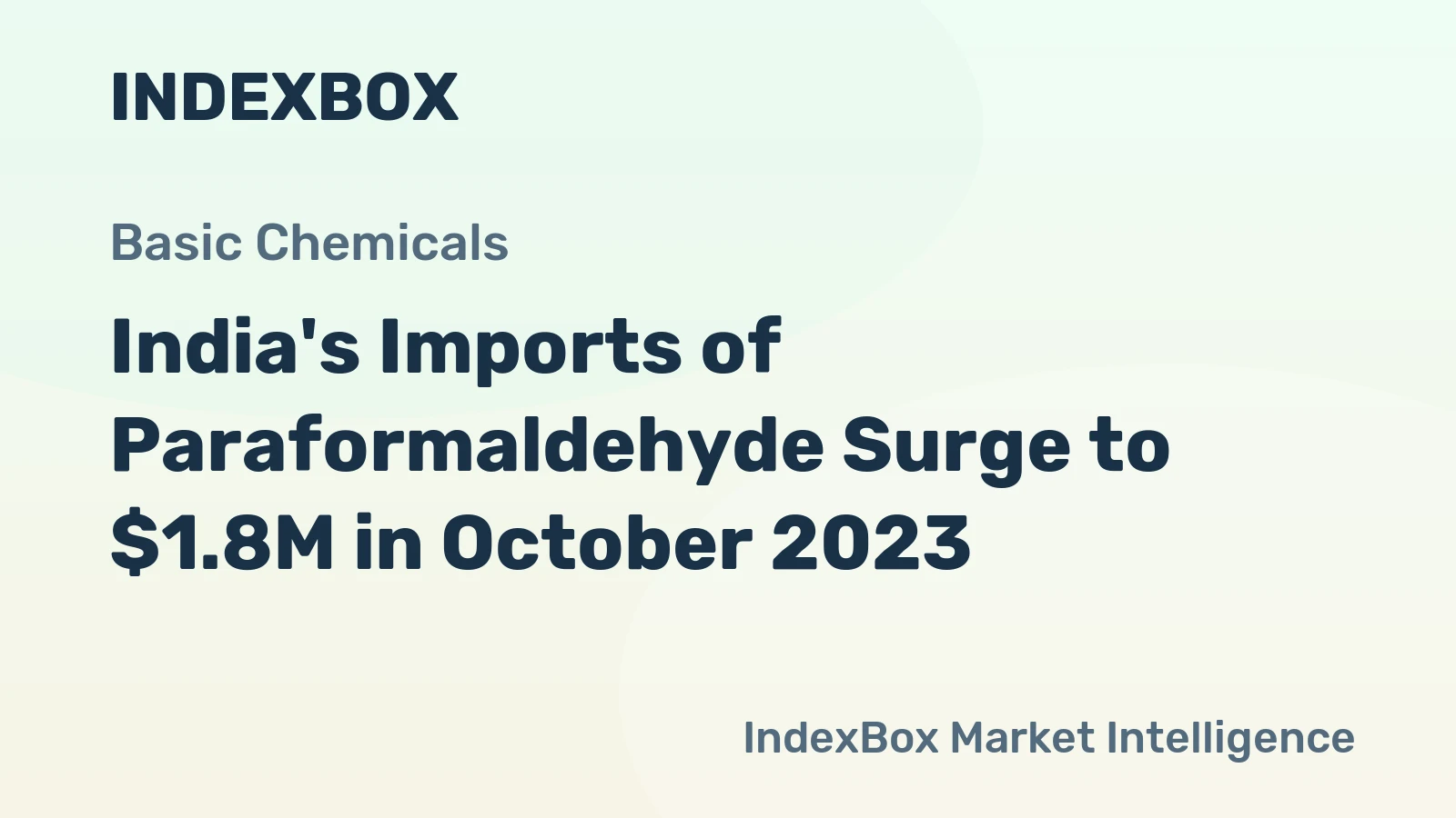 India's Imports of Paraformaldehyde Surge to $1.8M in October 2023