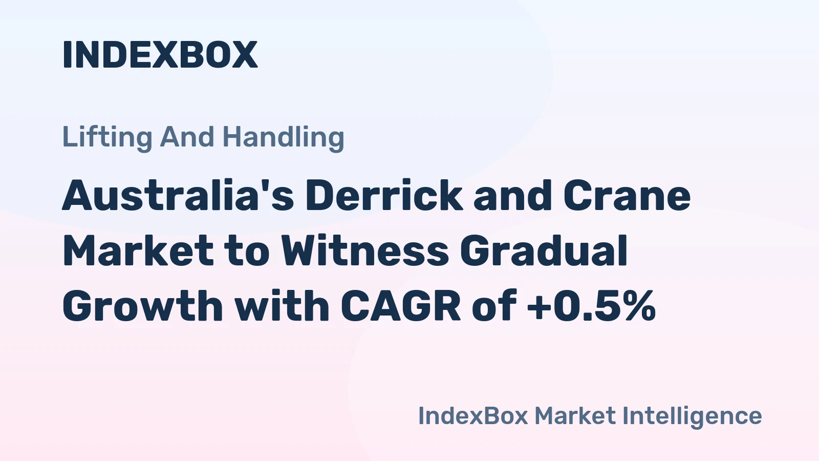 Australia's Derrick and Crane Market to Witness Gradual Growth with CAGR of +0.5%
