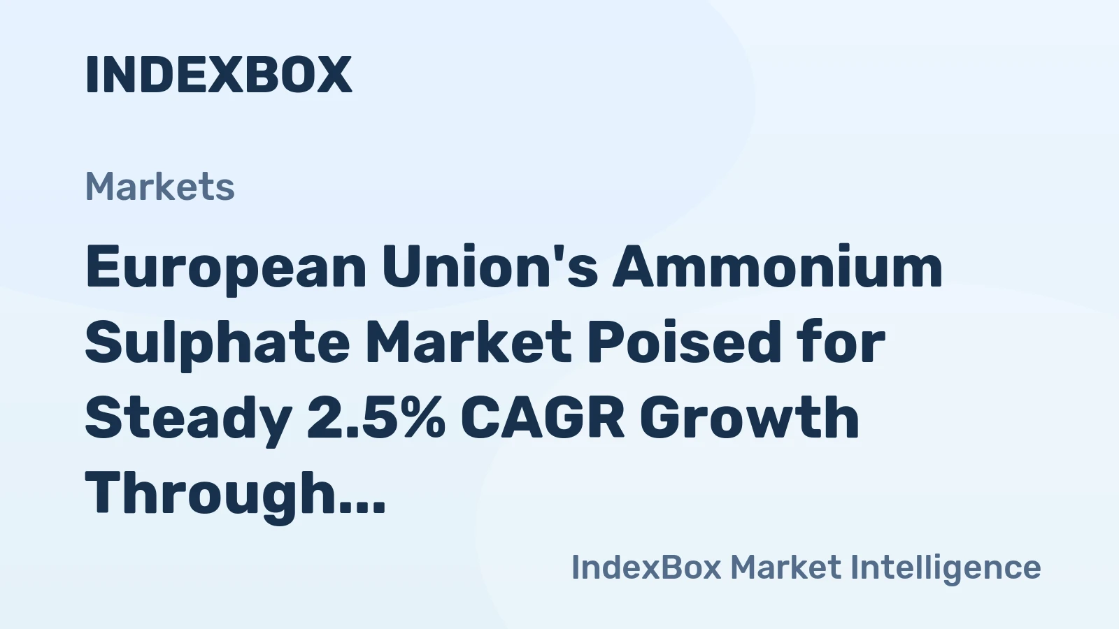 European Union's Ammonium Sulphate Market Poised for Steady 2.5% CAGR Growth Through 2035