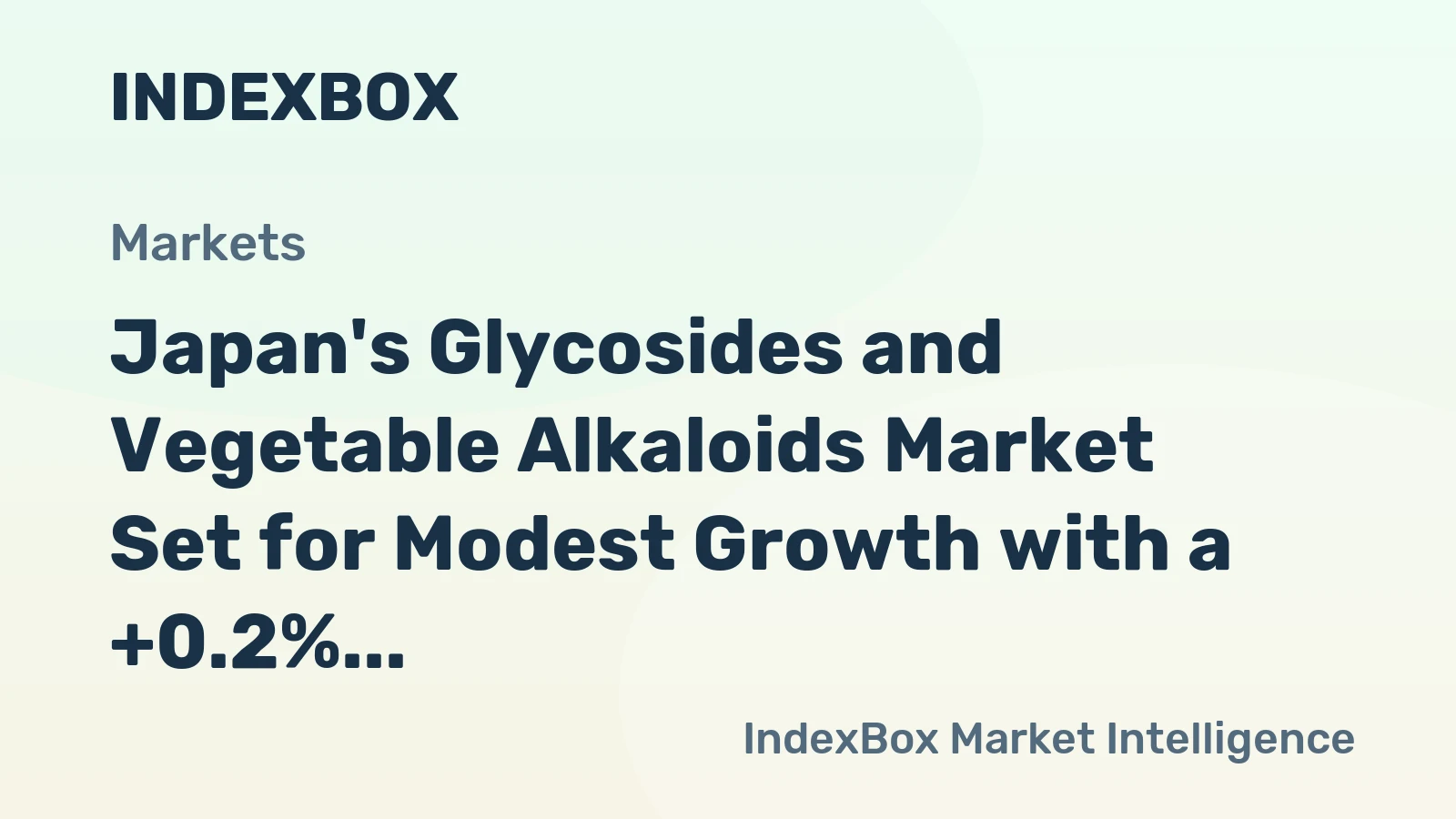 Japan's Glycosides and Vegetable Alkaloids Market Set for Modest Growth with a +0.2% CAGR