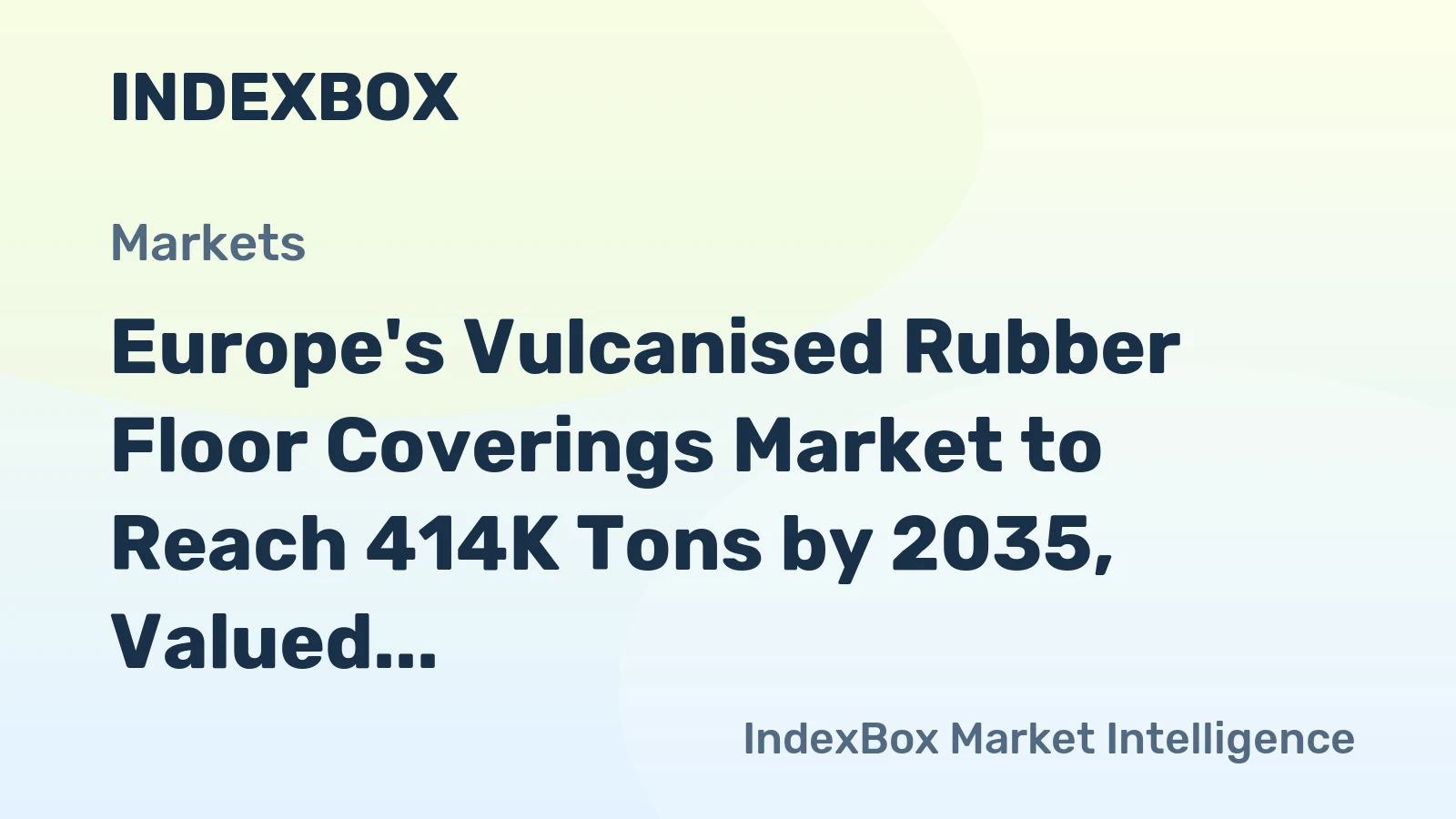 Europe's Vulcanised Rubber Floor Coverings Market to Reach 414K Tons by 2035, Valued at $1.1B