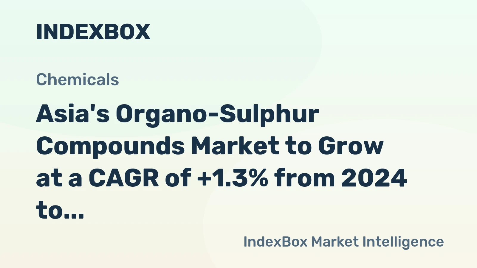 Asia's Organo-Sulphur Compounds Market to Grow at a CAGR of +1.3% from 2024 to 2035, Reaching 1M Tons