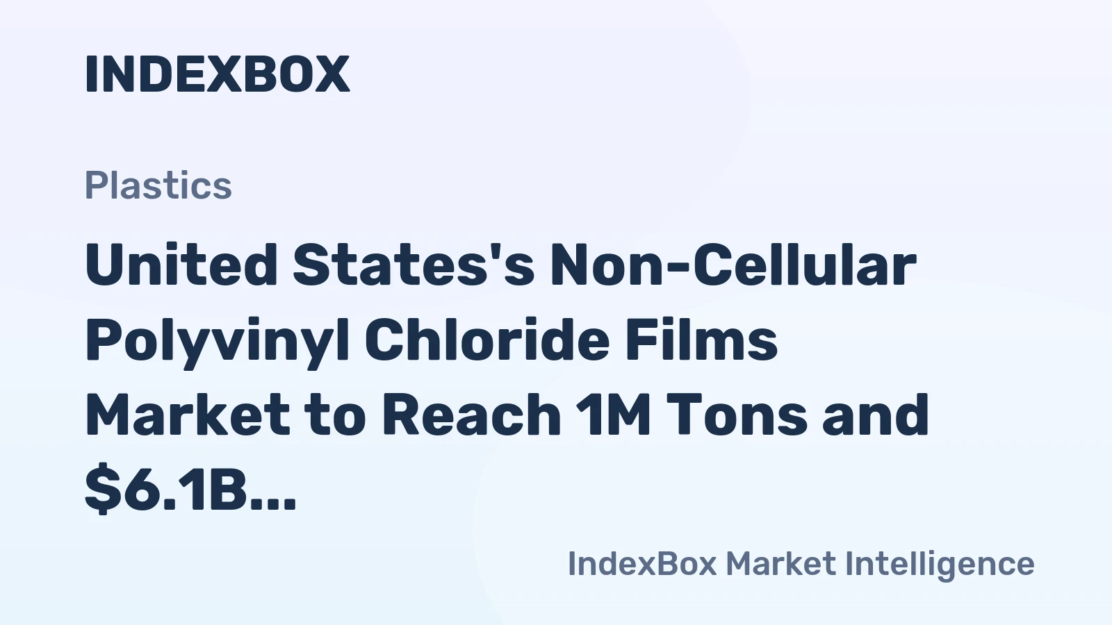 United States's Non-Cellular Polyvinyl Chloride Films Market to Reach 1M Tons and $6.1B by 2035