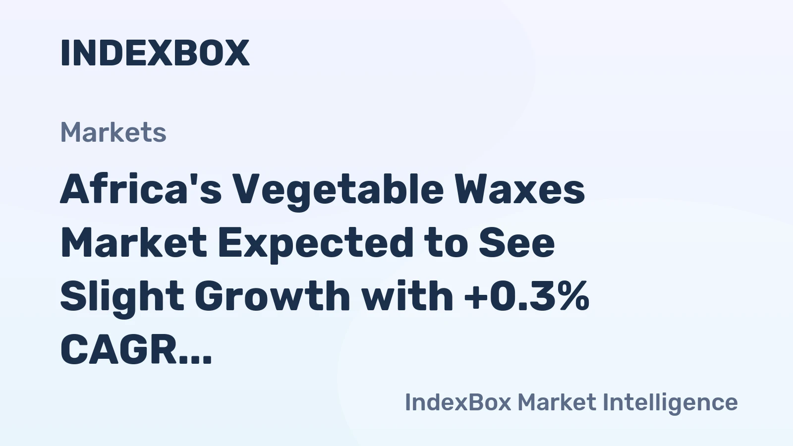 Africa's Vegetable Waxes Market Expected to See Slight Growth with +0.3% CAGR from 2024-2035