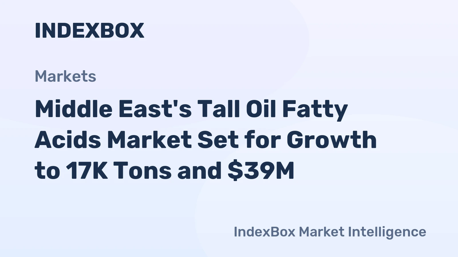 Middle East's Tall Oil Fatty Acids Market Set for Growth to 17K Tons and $39M