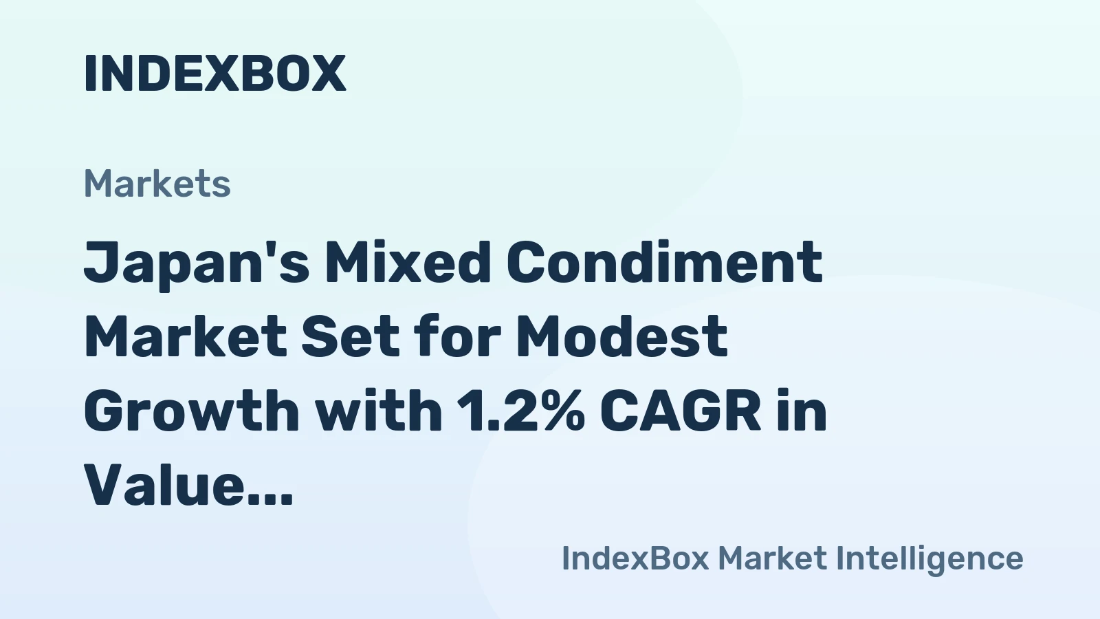Japan's Mixed Condiment Market Set for Modest Growth with 1.2% CAGR in Value Through 2035