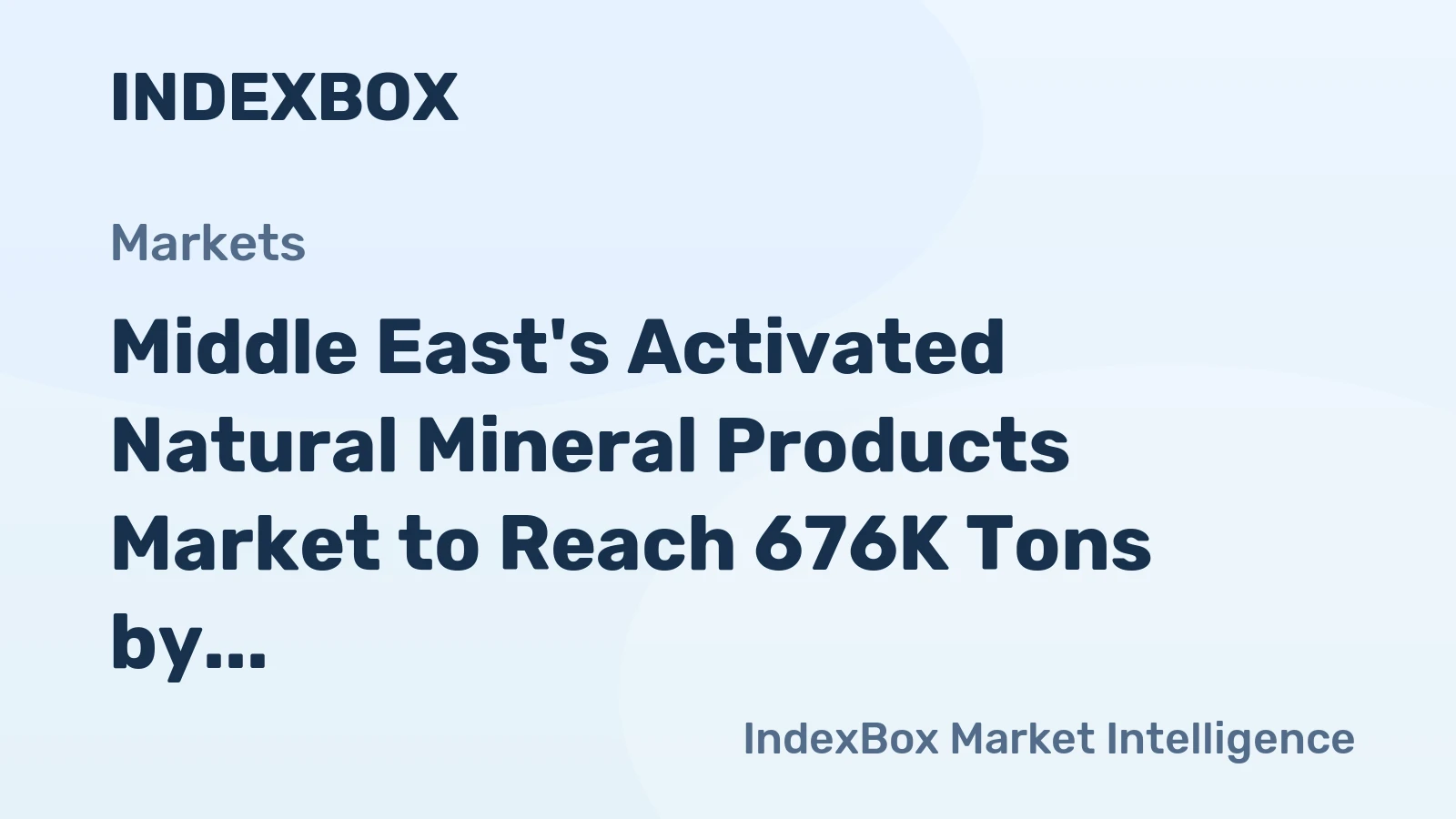 Middle East's Activated Natural Mineral Products Market to Reach 676K Tons by 2035, Valued at $290M