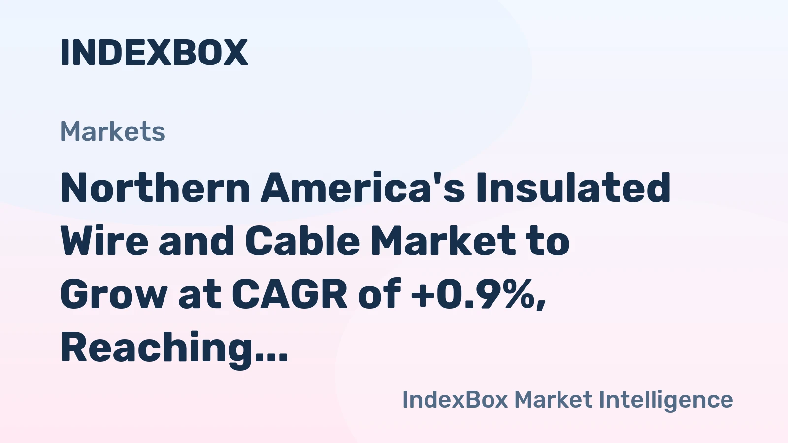 Northern America's Insulated Wire and Cable Market to Grow at CAGR of +0.9%, Reaching $44.1B by 2035