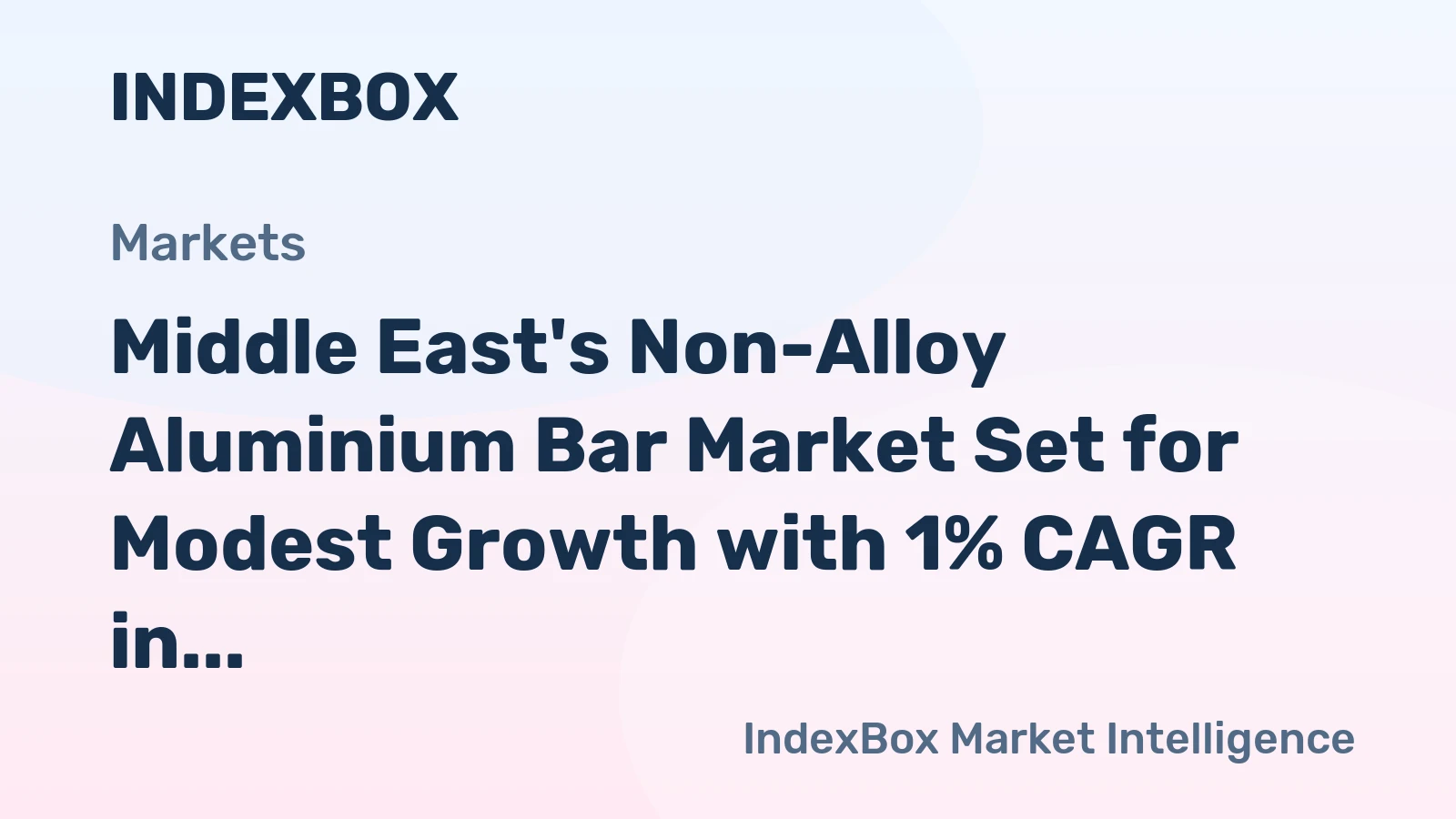 Middle East's Non-Alloy Aluminium Bar Market Set for Modest Growth with 1% CAGR in Value to Reach $4B by 2035