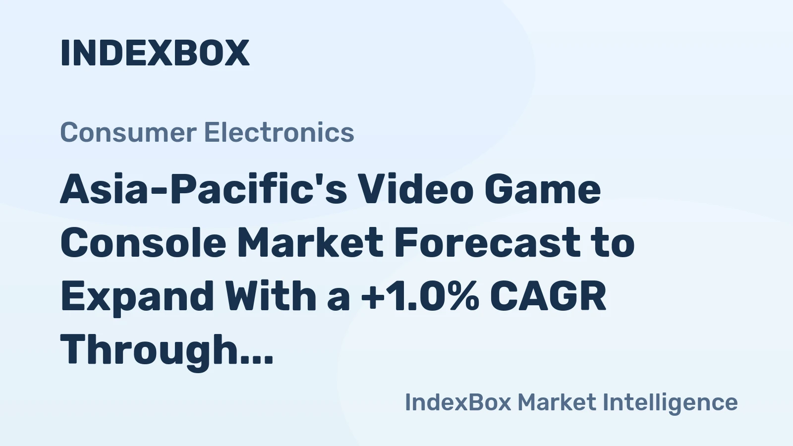 Asia-Pacific's Video Game Console Market Forecast to Expand With a +1.0% CAGR Through 2035