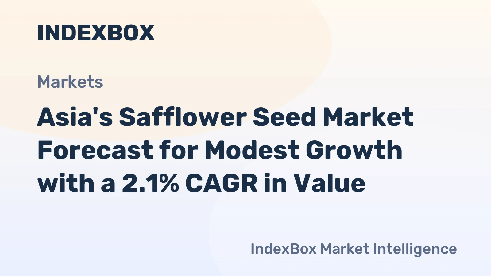 Asia's Safflower Seed Market Forecast for Modest Growth with a 2.1% CAGR in Value
