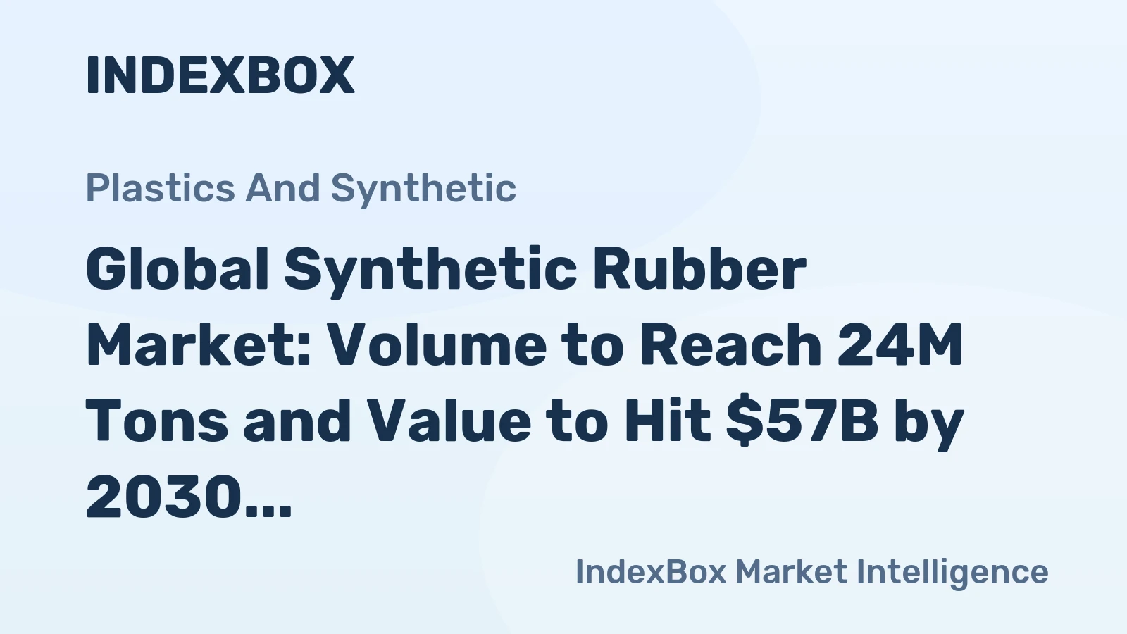 Global Synthetic Rubber Market: Volume to Reach 24M Tons and Value to Hit $57B by 2030