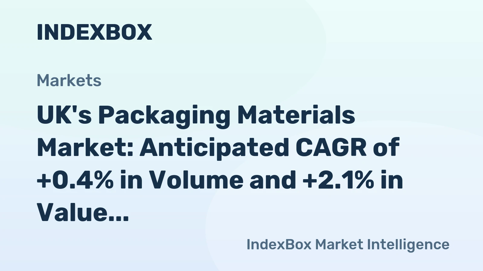 UK's Packaging Materials Market: Anticipated CAGR of +0.4% in Volume and +2.1% in Value from 2024 to 2035