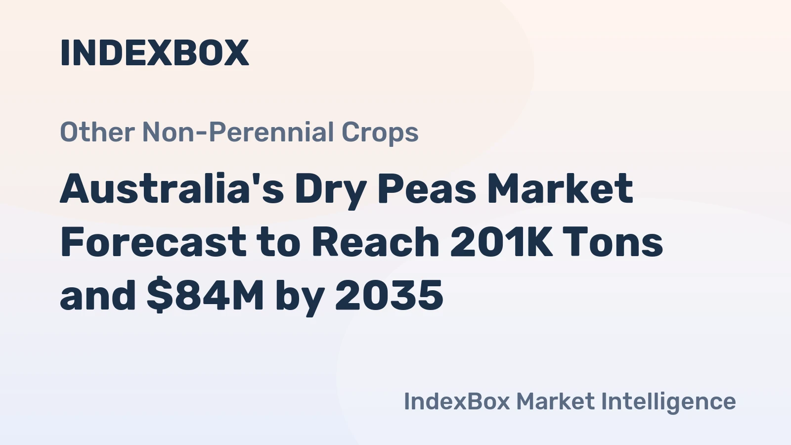 Australia's Dry Peas Market Forecast to Reach 201K Tons and $84M by 2035
