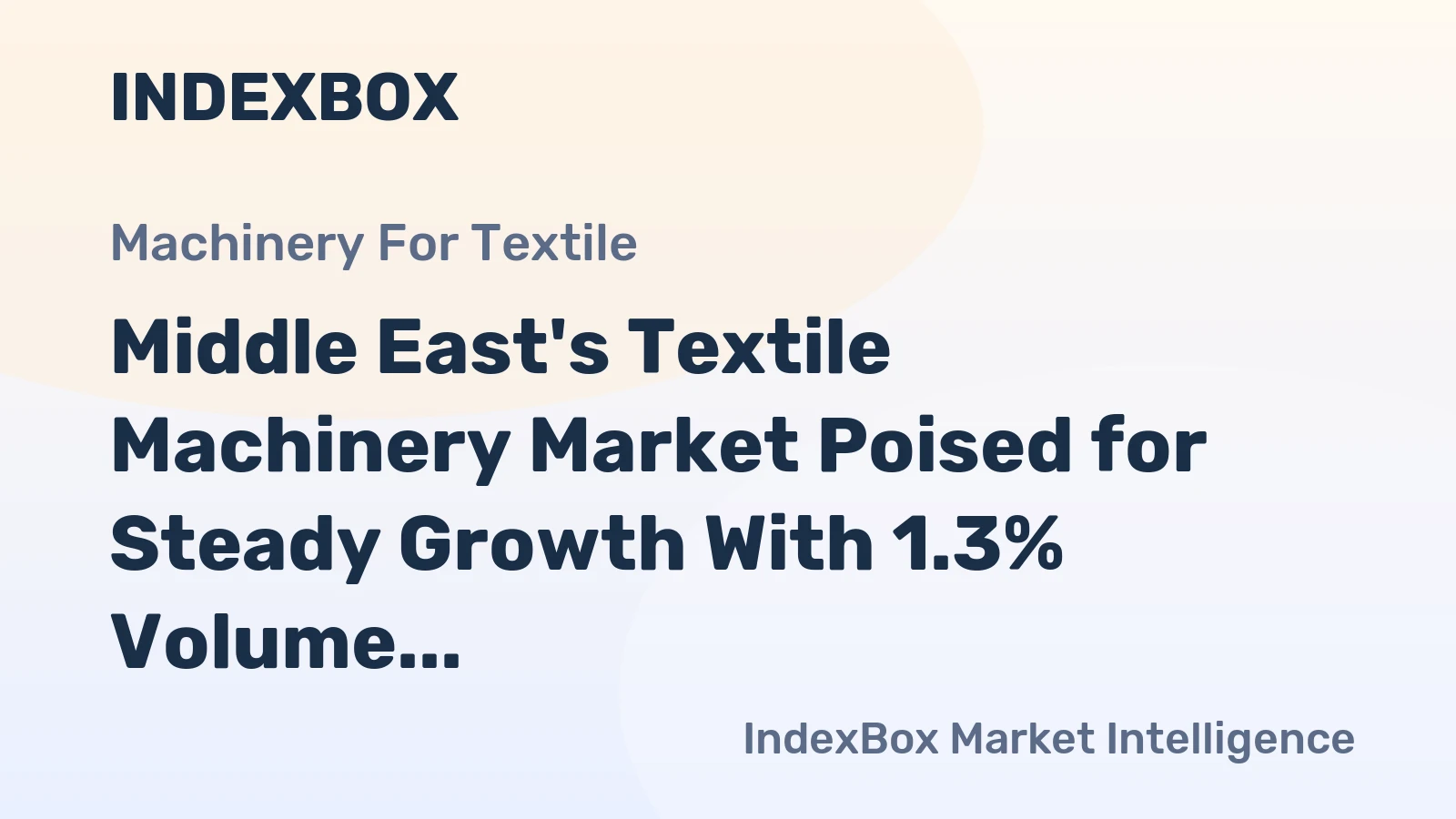 Middle East's Textile Machinery Market Poised for Steady Growth With 1.3% Volume CAGR Through 2035