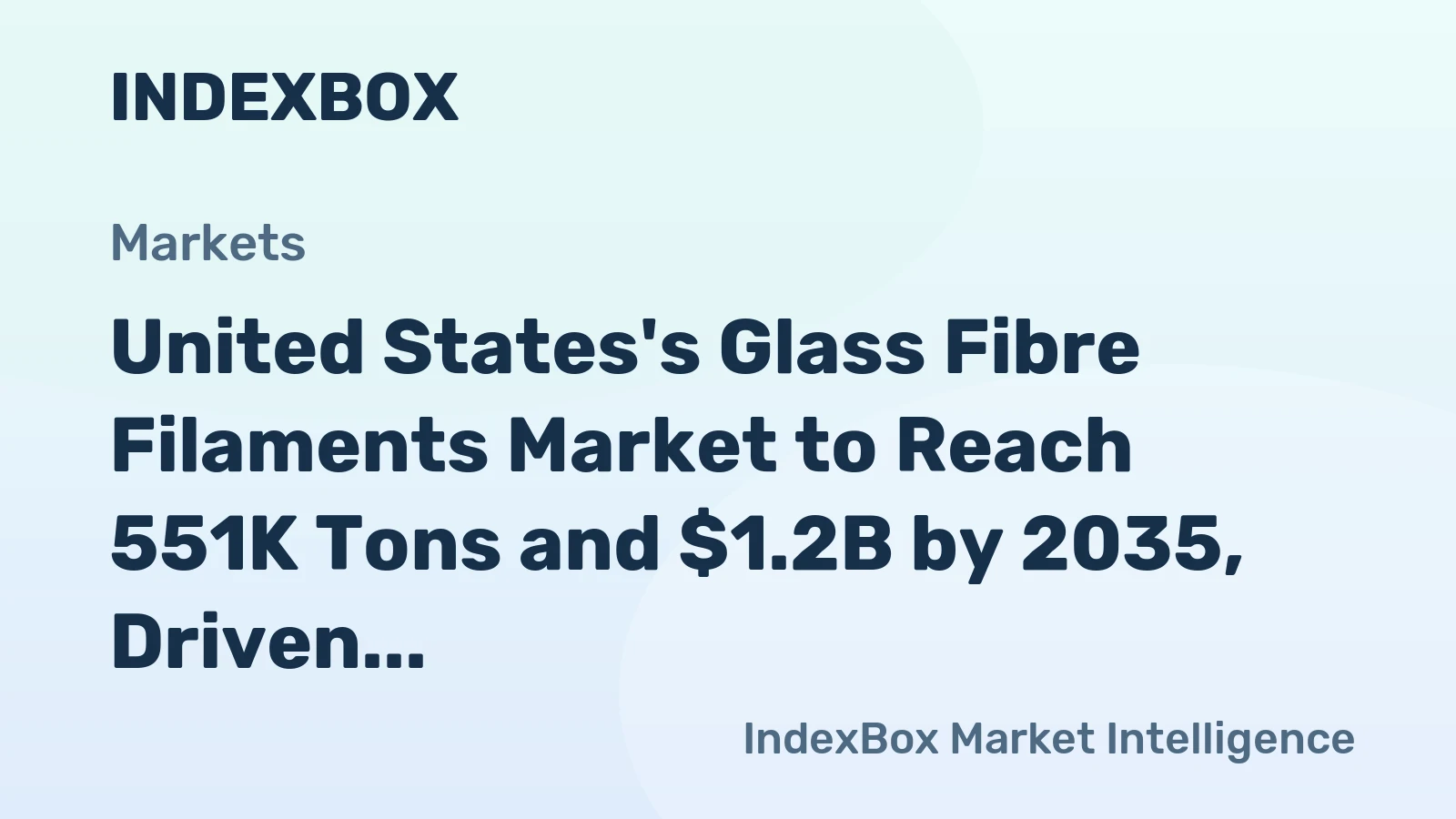 United States's Glass Fibre Filaments Market to Reach 551K Tons and $1.2B by 2035, Driven by Increasing Demand